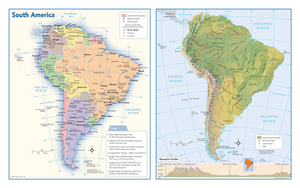 South America Political and Physical Continent Map | Map Geek.com