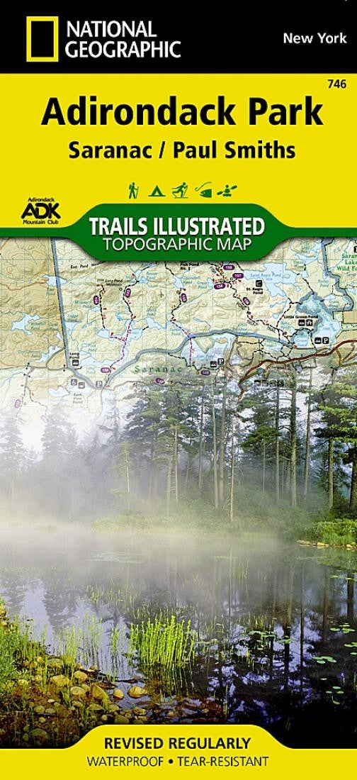 National Geographic Adirondack Park Paul Smiths and Saranac Area | Map ...