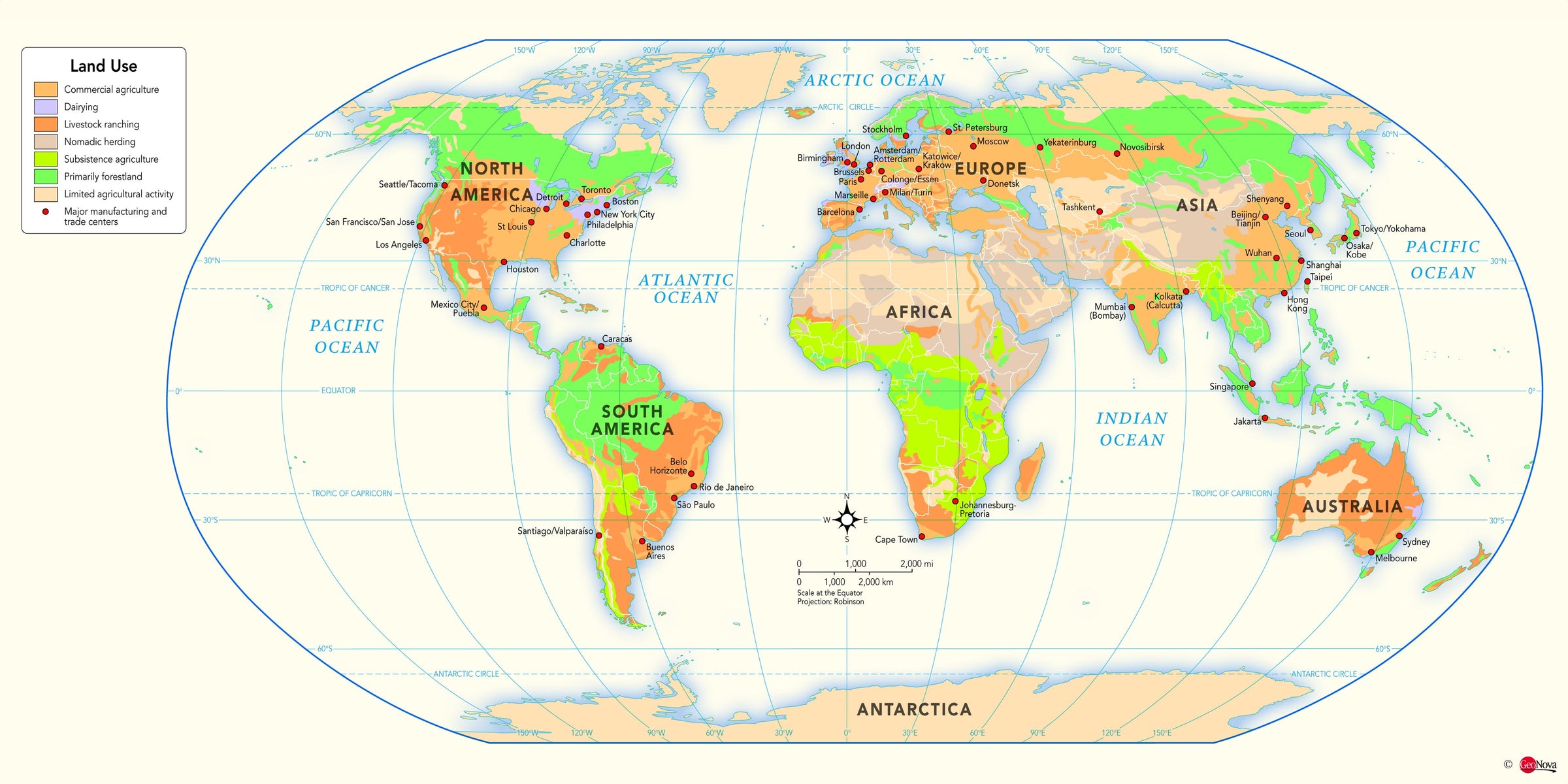 World Land Use Wall Map | Map Geek.com