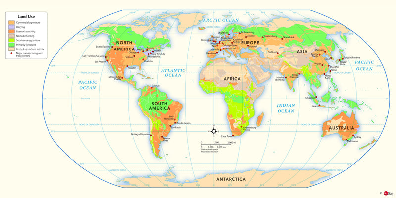 World Land Use Wall Map | Map Geek.com