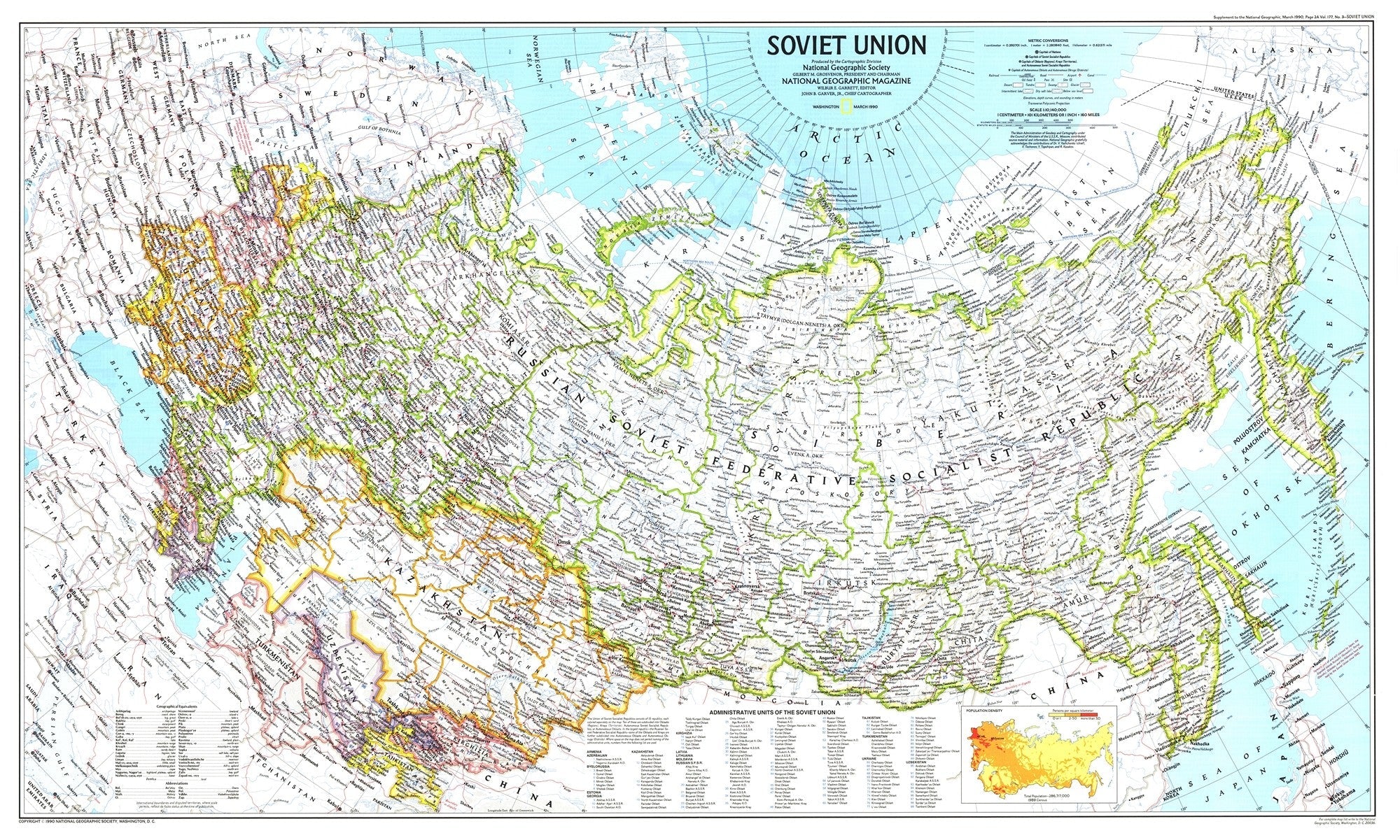 Soviet Union Map 1990 Side 1 | Map Geek.com