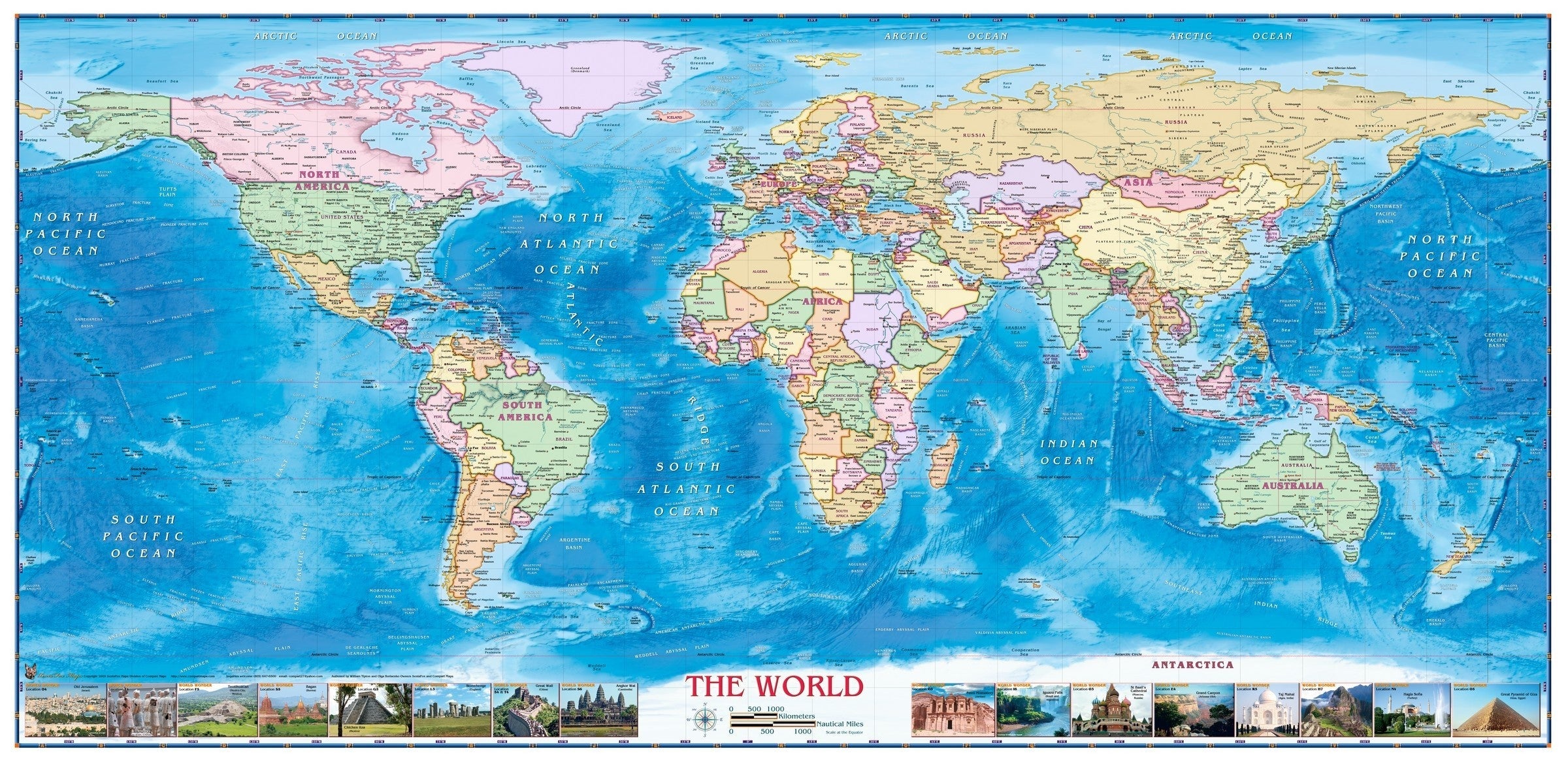 World Political Wall Map by Compart Maps | Map Geek.com